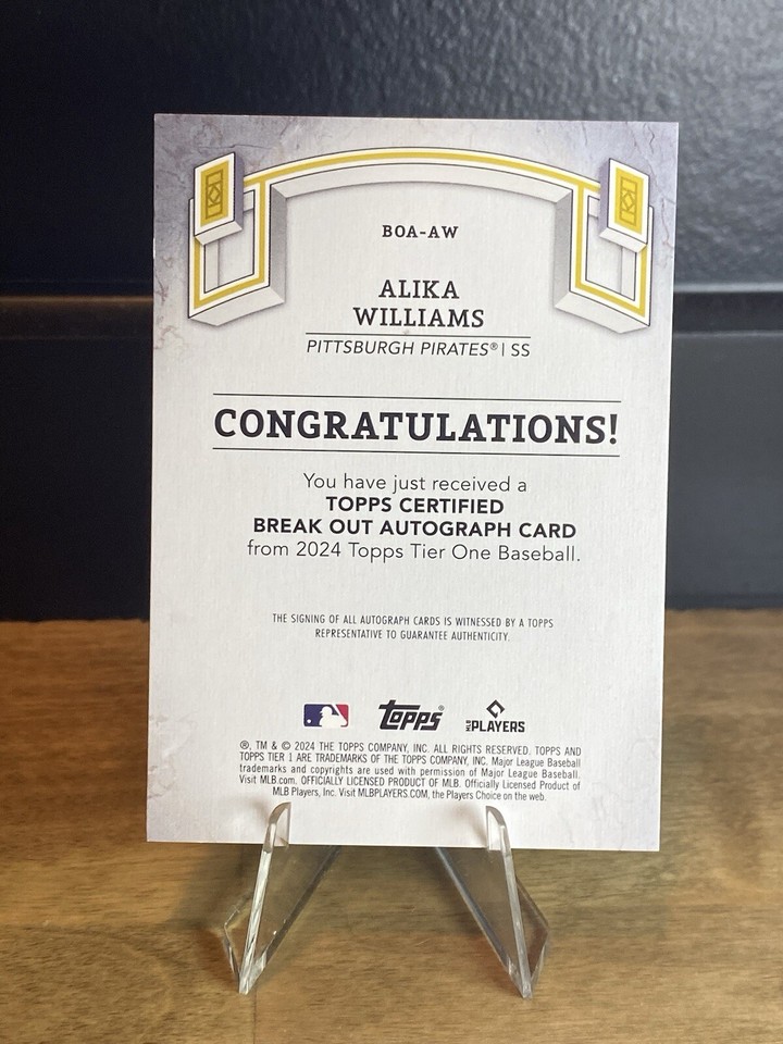 Alika Williams 2024 Topps Tier One Breakout Rookie Auto Green Foil /49 ...