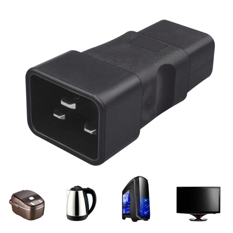 16A IEC320 C20 To C19 Power Conversion Plug PVC Male To Female Electric ...