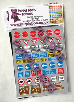 7mm Scale 1:43 Modern Road Signs Set 1, Perfect For 1:43 Cars Or O ...