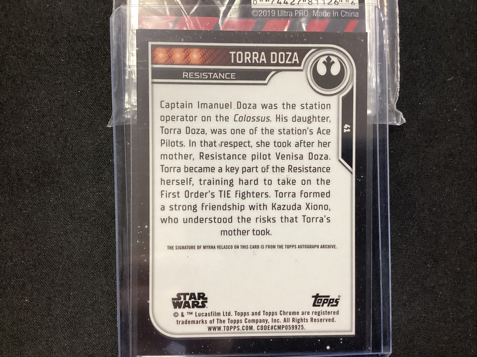 2023 Topps Chrome Star Wars Auto #41 Myrna Velasco as Torra Doza | eBay