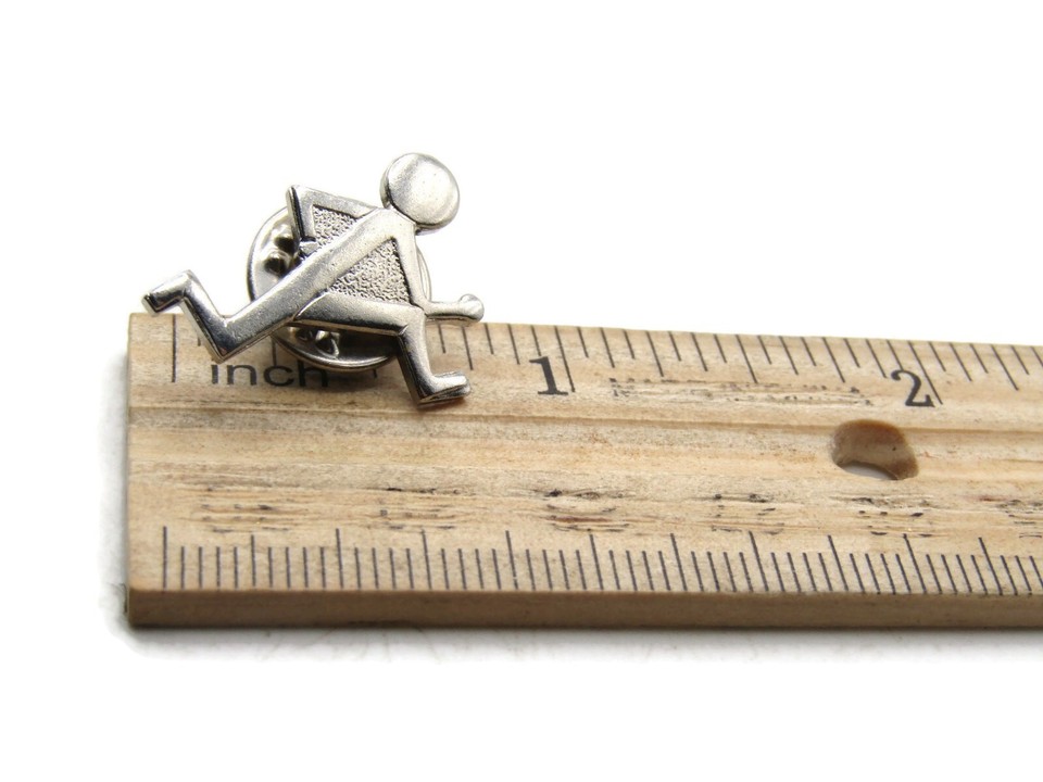 Person Running Pictograph Pin Silver Tone | eBay