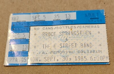 Bruce Springsteen Concert Ticket Stub 9/30/1985. | eBay
