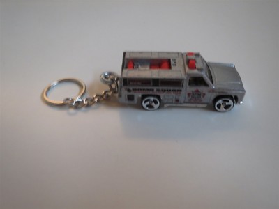 BOMB SQUAD TRUCK DIECAST MODEL TOY CAR KEYCHAIN KEYRING SILVER PEWTER ...
