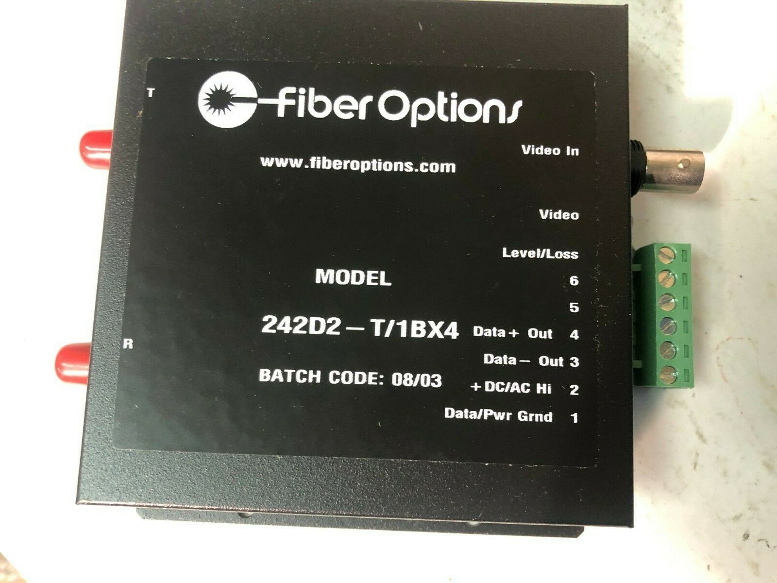 GE Security/interlogix Fiber Options 242d2-t/1bx4 Video and Data ...