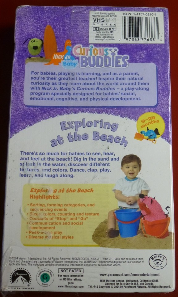 VHS Curious Buddies Exploring at the Beach 2004 Nick Jr Baby NEW SEALED ...