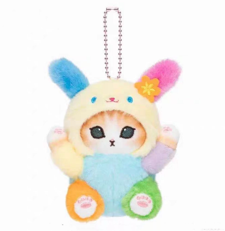 Cute Usahana Rainbow Rabbit Mofusand Doll Toy Pendant Keychain Plushie ...
