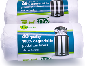 Evaness 100% Degradable Pedal Bin Liners with Tie Handles 30L x 80 bags ...