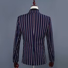 Mens 2 Piece Stripe Suit Double Breasted Peak Lapel Jacket Tuxedo ...
