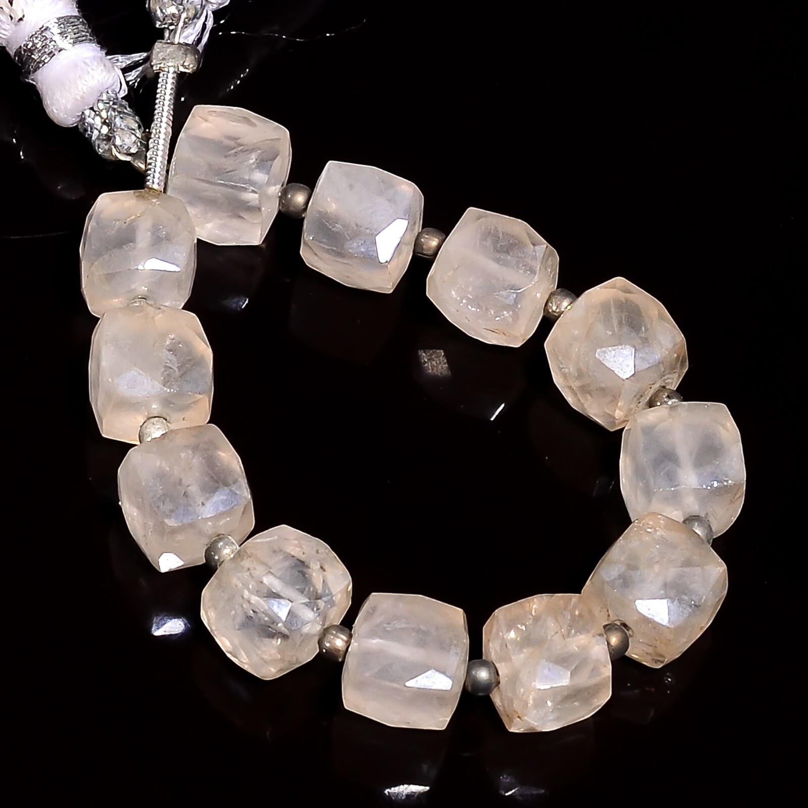 Natural Rose Quartz Gemstone Box Shape Faceted Beads 7X7 mm Strand 4" E ...
