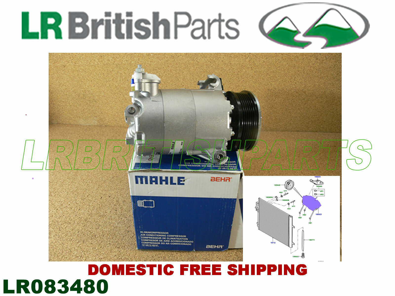 LAND ROVER A/C COMPRESSOR RANGE ROVER EVOQUE DISCOVERY SPORT 2.0L BEHR ...