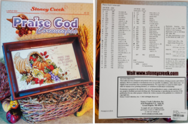 Stoney Creek Autumn 643 or Praise God Cornucopia Leaflet 584 cross ...