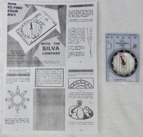 Vtg Silva System Starter 1-2-3 Precision Finland Compass & Instructions ...