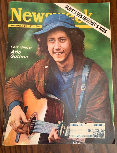 Vtg ARLO GUTHRIE Newsweek 1969 magazine folk singer Alice Restaurant | eBay