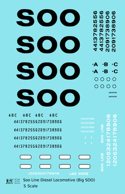 K4 S Scale Decals Soo Line Diesel Locomotive Black SOO | eBay