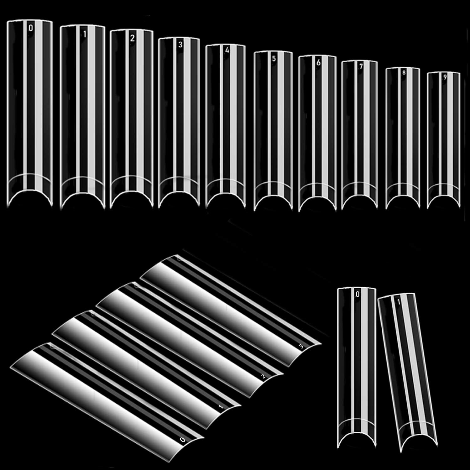 Xxl Xxxl No C Curve Coffin Square Stiletto Acrylic Nail Tips Fast