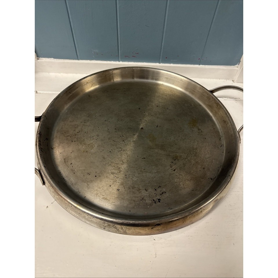 Princess House Stainless Steel 12" Griddle Paella Pan Handlesw/ Glass ...