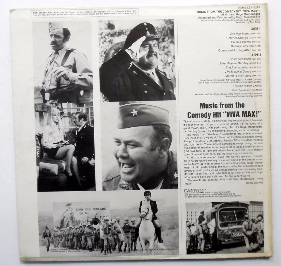 VIVA MAX Soundtrack LP Near-MINT Hugo Montenegro AL HIRT funk breaks ...