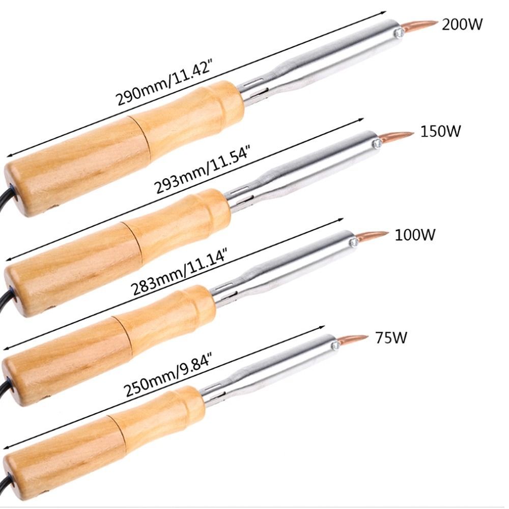 Iron Station Chisel Tip Electric Soldering Iron Wood Handle Solder ...