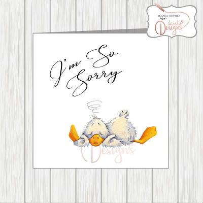 I'm So Sorry Card Apologetic Duck Lies On Floor In Sadness - Send An ...