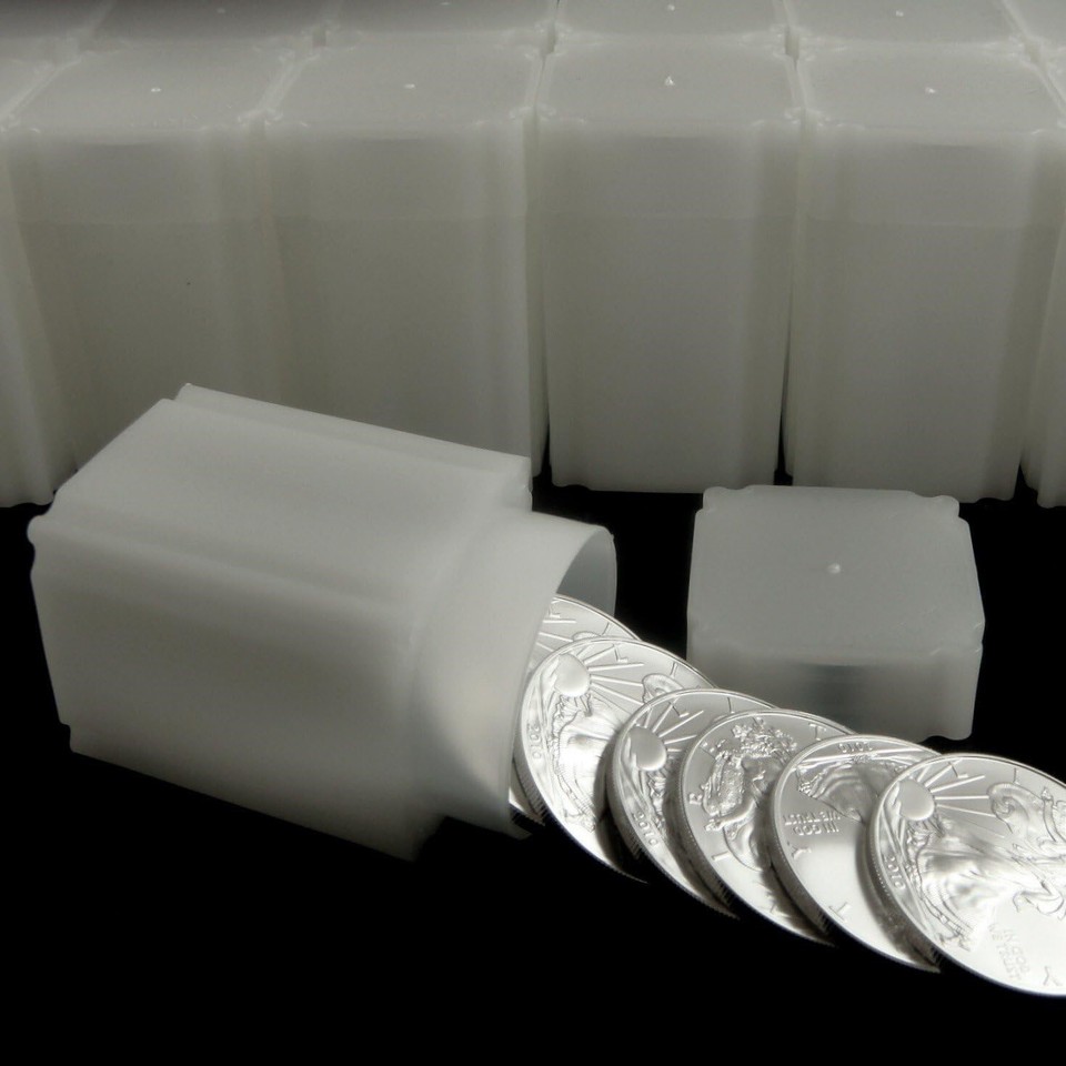 5 Square Coin Safe Tubes For 1 Oz Silver Eagle Dollar 41mm ASE Long ...