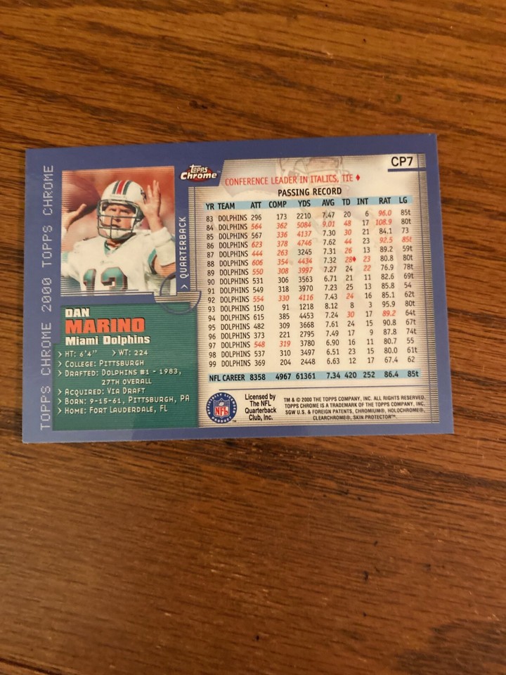 2000 Topps Chrome Football #CP7 Dan Marino Preview | eBay