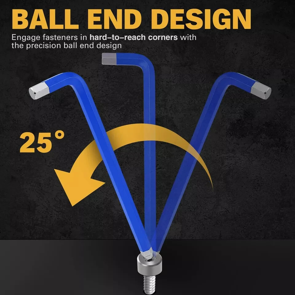 Jumbo Hex Key Allen Wrench Set | 13-Piece Metric 2-19mm | Long Ball End ...