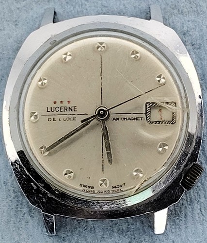 D1115 men Vintage Lucerne Crosshair Red Stars Fancy Manual Wind Watch ...