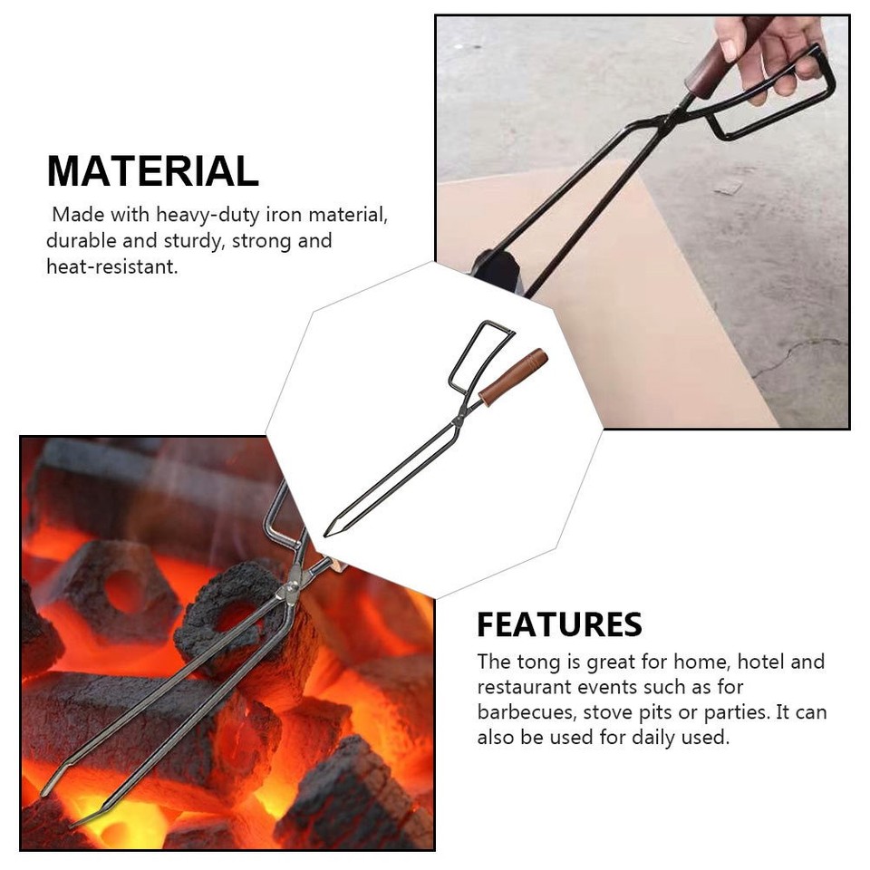 1pc Iron Charcoal Clip Outdoor Barbecue Charcoal Tong Practical ...