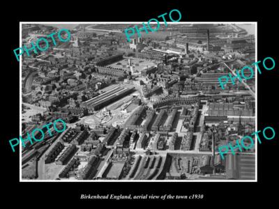 OLD 8x6 HISTORIC PHOTO OF BIRKENHEAD ENGLAND AERIAL VIEW OF THE TOWN ...