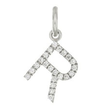 14k Yellow Gold Diamond initial Letter R Charm Pendant for sale online ...