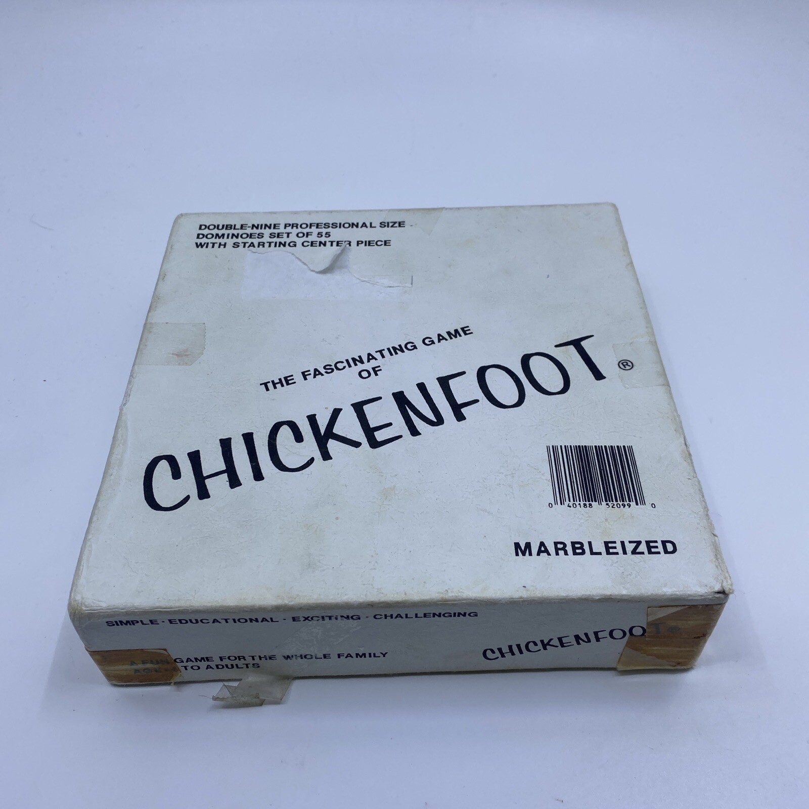 Vintage Game Chickenfoot Professional Set of 55 Dominoes Marbleized for ...