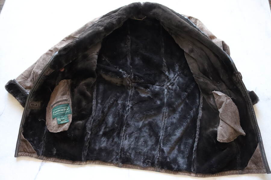 Vintage Novelti Pig Suede Acrylic Lining Coat Jacket Brown Size XS | eBay