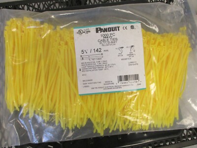 PANDUIT YELLOW NYLON, PLT1.5-M4Y CABLE TIE BAG OF 1,000, 5-5/8" / 142 ...