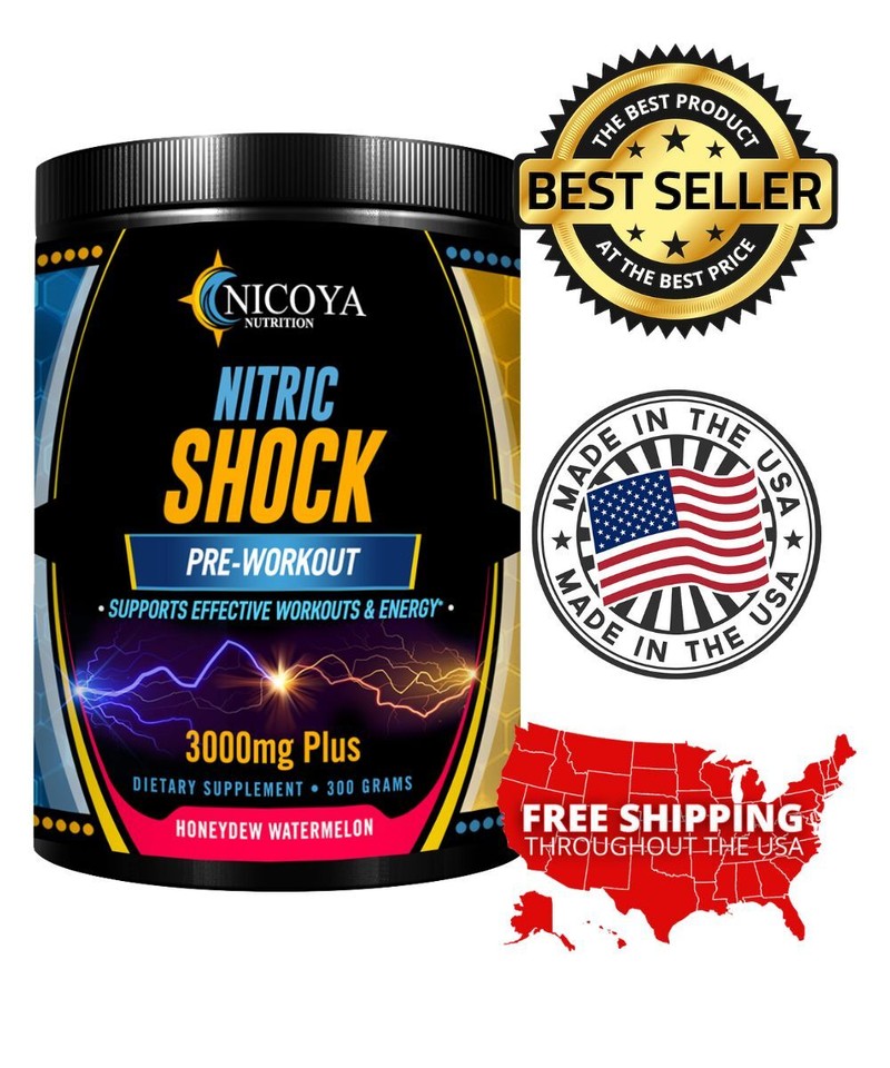 Nitric Oxide Pre Workout Powder 3000 MG+ Effective Workouts & Energy -3 ...