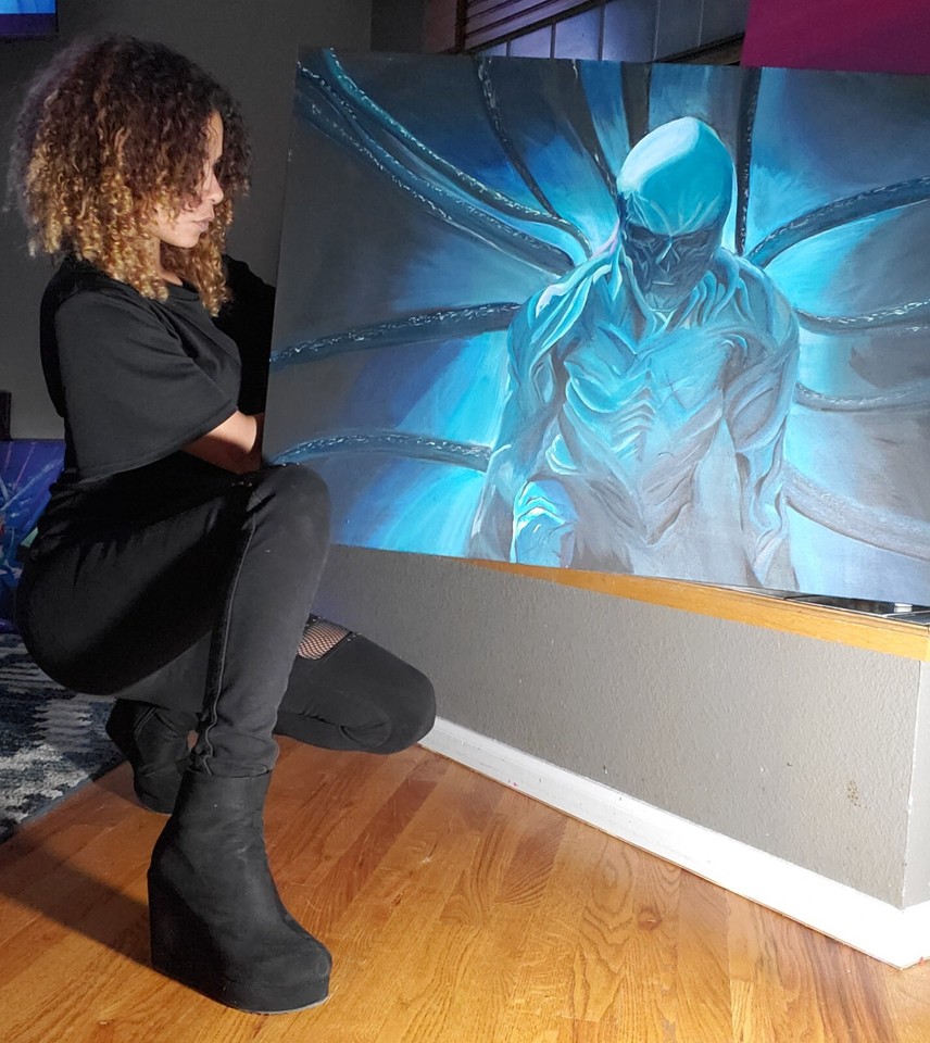 Stranger Things Original Vecna painting 36 x 24 Handcrafted One of Kind ...