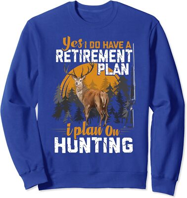 Retired Funny Deer Hunter Vintage Retirement Plan Unisex Crewneck ...