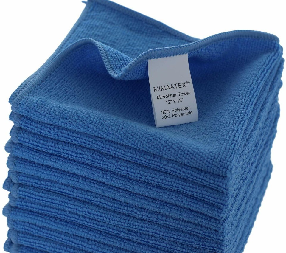 Microfiber Cleaning Cloth-12 Pack-12x12 inches-Lint Free-Streak Free | eBay