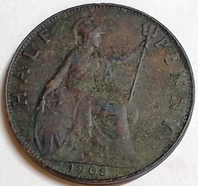 1908 KING EDWARD VII HALF PENNY CIRCULATED | eBay Australia