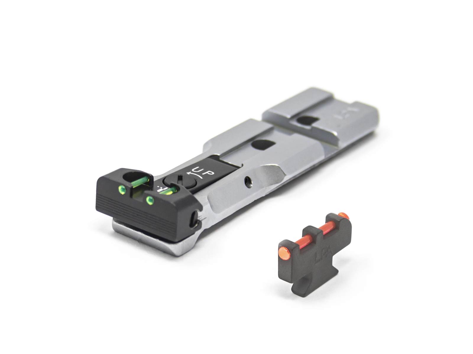 S&W RMR Rear Sight Fiber Optic Silver Body With Red Plunger Front Sight ...