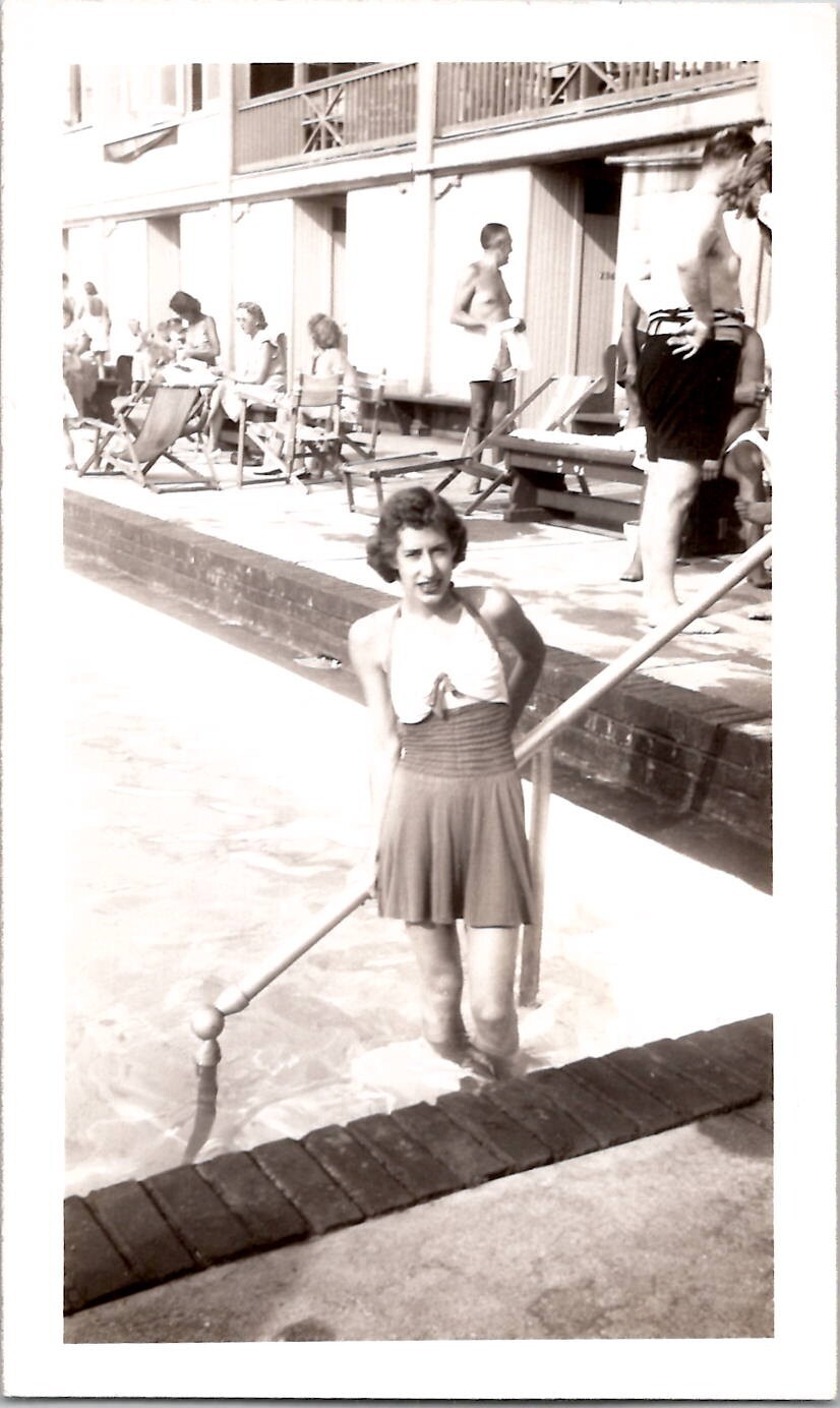 Beautiful Sexy Woman Bathing Suit at the Public Pool Risqué 1940s ...