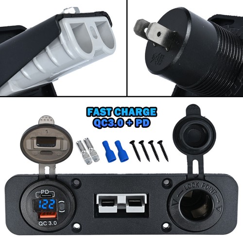 50Amp QC 3.0 + PD Quick Charge USB Cigarette Socket Flush Mount ...