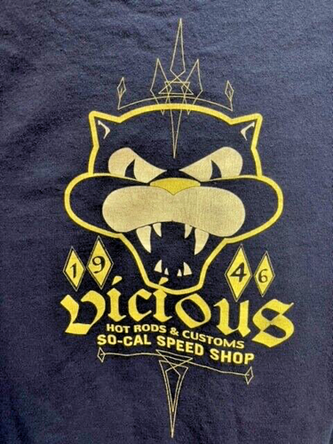 VRHTF NHRA VTG COOL "VICIOUS" "HOT RODS & CUSTOMS SO CAL SPEED SHOP" T ...