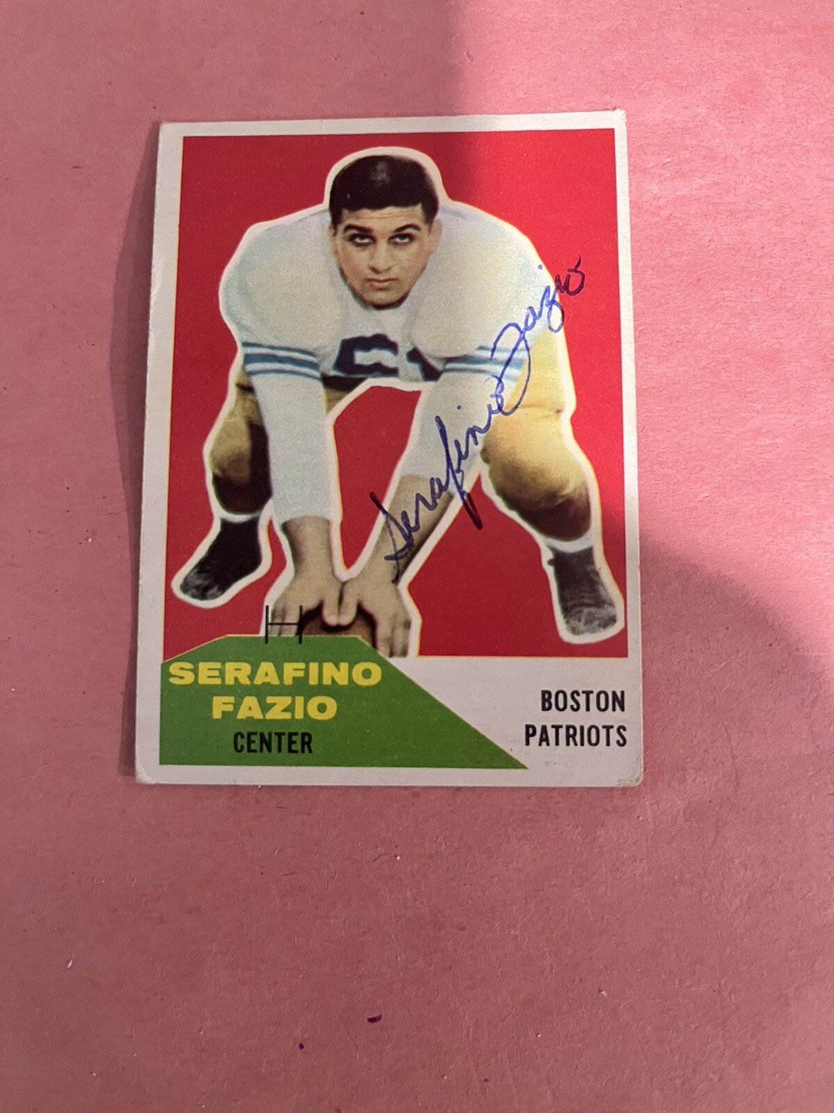 1960 Fleer Boston Patriots #15 Serafino Fabio Autograph. | eBay