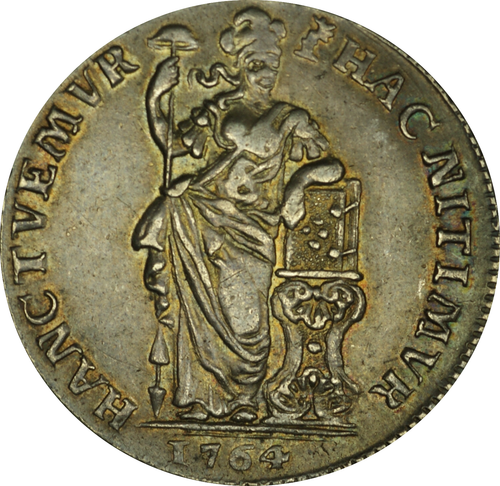 1764 Netherlands 1 Gulden Silver Coin Nice Detail & Toning | eBay