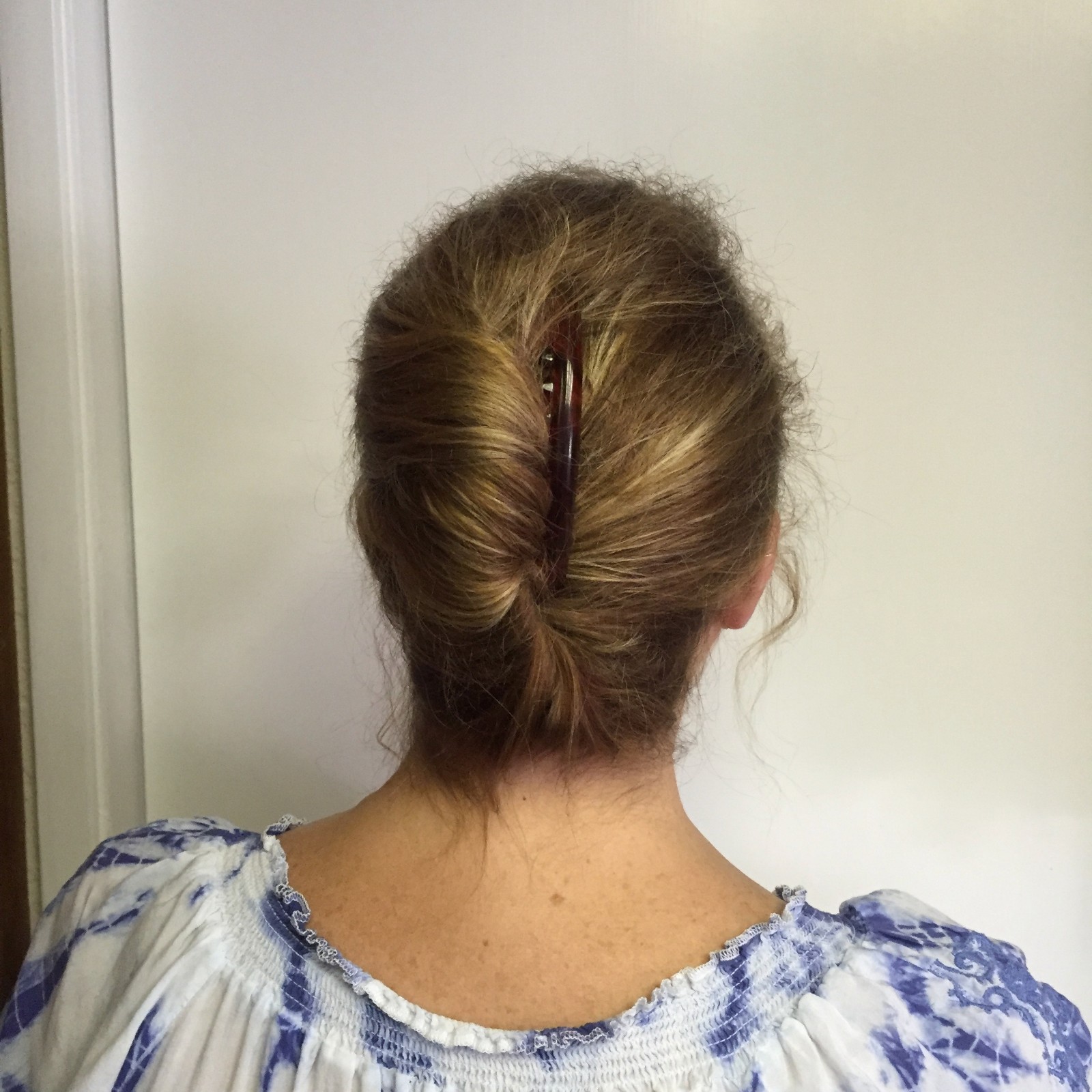 (2) Curved French Twist 7 Tooth Hair Combs "4x3" Shell Brown&Clear Made ...