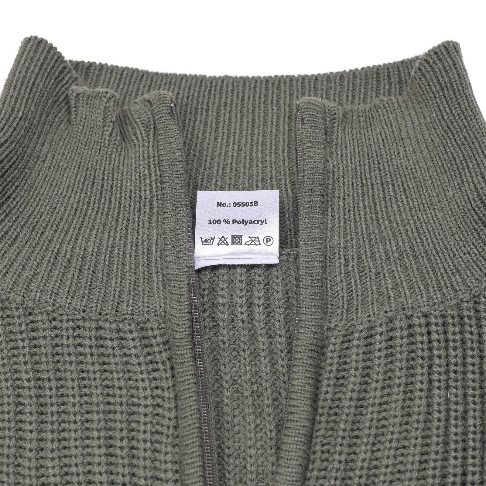 MFH Brand Sweater Troyer style quarter zip jumper rib knit olive ...