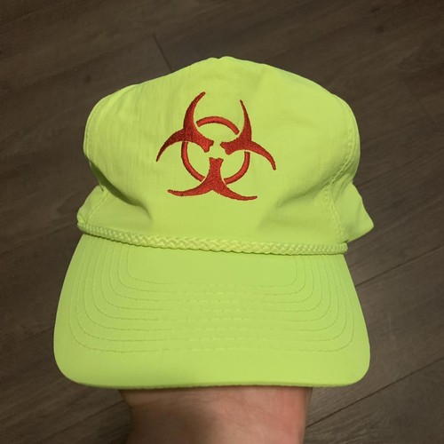 Vintage Biohazard Neon Yellow Snapback Hat 90s - Gem