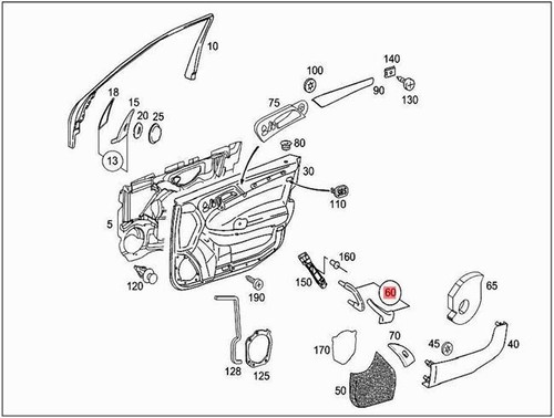 Genuine Front Door Handle Interior Right Quartz MERCEDES S203 W203 ...