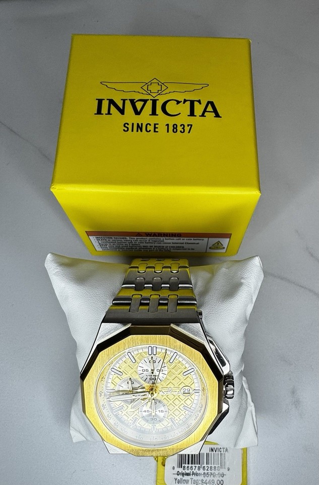 Invicta Akula Chronograph Quartz Gold Dial Men's Watch 47393 | eBay