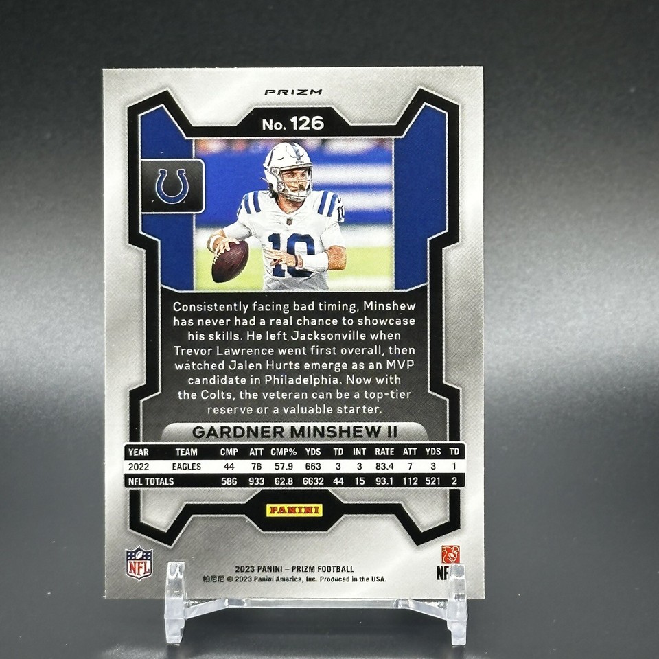 2023 Panini Prizm Gardner Minshew II Green Wave #126 - Colts / Raiders ...